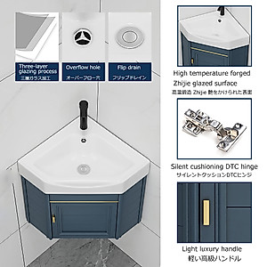 Small Bathroom Vanity,Narrow Bathroom Vanity With Sink Combo,Bath Rv Cabinet White Ceramic Rectangular Vessel Sink For Small Space,Utility Washing Hand Basin Design,for Home Kitchen Patio Laundry Room