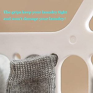 Underwear Sock Hangers for Drying - 6 Pack 360° Rotating Laundry Drying Rack Windproof Underwear Hanger Space Saver Hangers 48 Grips Clothes Drying Racks for Socks, Baby Clothes, Bras, Towel, Scarf