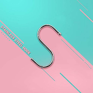 WHYHKJ 12pcs 4.7 Inches Extra Large S Shape Hooks Heavy-Duty Stainless Steel Hanging Hooks Pot Pan Hanger Clothes Storage Rack Tool Kitchen Tools