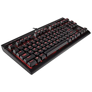 Corsair 'Wired / USB 2.0 Type-A K63 Compact Mechanical Gaming Keyboard - Backlit Red LED - Linear & Quiet - Cherry MX Red, CH-9115020-NA