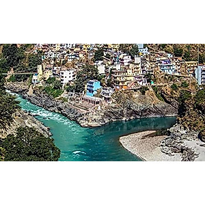 Devprayag Gangajal Holy Ganga Water from the Origin of River Ganga at Devprayag in Clear Glass Bottle 100ml (3.38oz)