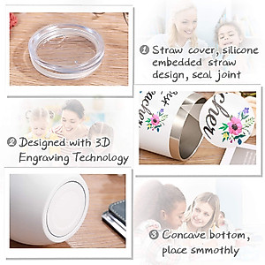 Patelai 2 Pcs Teacher Appreciation Gifts Best Teacher Ever Wine Tumbler Appreciation Gift for Women Thank You Gift Graduation Birthday Present 12 oz Stainless Steel Tumbler with Lid and Straw (White)