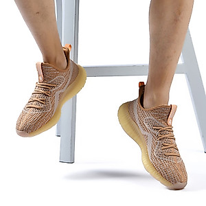 EFOBIH Walking Shoes for Men Athletic Shoes Lightweight Casual Breathable Sport Slip on Tennis Running Sneakers Orange US 10.5