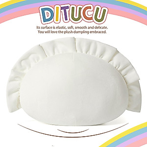 Ditucu Cute Dumpling Plush Pillow Funny Food Soup Stuffed Animals Plushies Toys Soft Hugging Gifts for Kids White 8 inch
