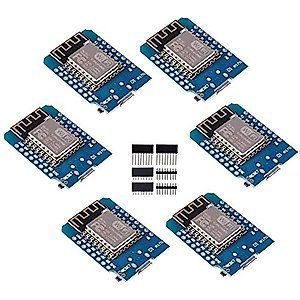 ACEIRMC 6pcs ESP8266 D1 Mini WiFi Dev Board ESP-12 ESP-12F NodeMcu Mini Module for WeMos Lua 4M Bytes WLAN WiFi Internet Development Board Base on ESP8266 ESP-12F for Arduino