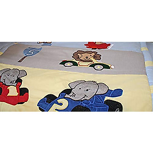 BabyFad Animal Zoom 9 Piece Baby Crib Bedding Set