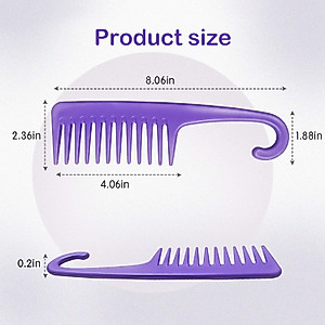 Wapodeai Wide Tooth Comb Detangling Hair Brush, Premium Care Handgrip Comb, Apply to For Curly, Wet, Dry, Thick Hair Etc. (Purple)