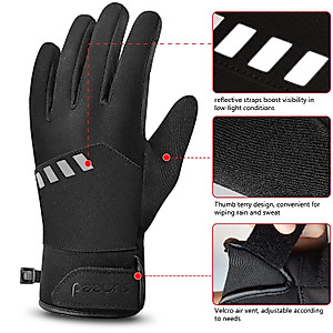 Winter Cycling Gloves for Men Women, Cold Weather Thermal Running Gloves Waterproof, Men’s Touchscreen Ski Gloves, Snow Gloves, Bike Gloves for Outdoor Sports S