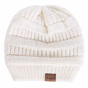 Alepo 3 Pack Baby Beanie Hats for Girls Boys, Soft Warm Fleece Lined Baby Winter Hat for Newborn Infant Toddler Kids, Cute Cozy Knitted Beanie Cap for Cold Weather-12