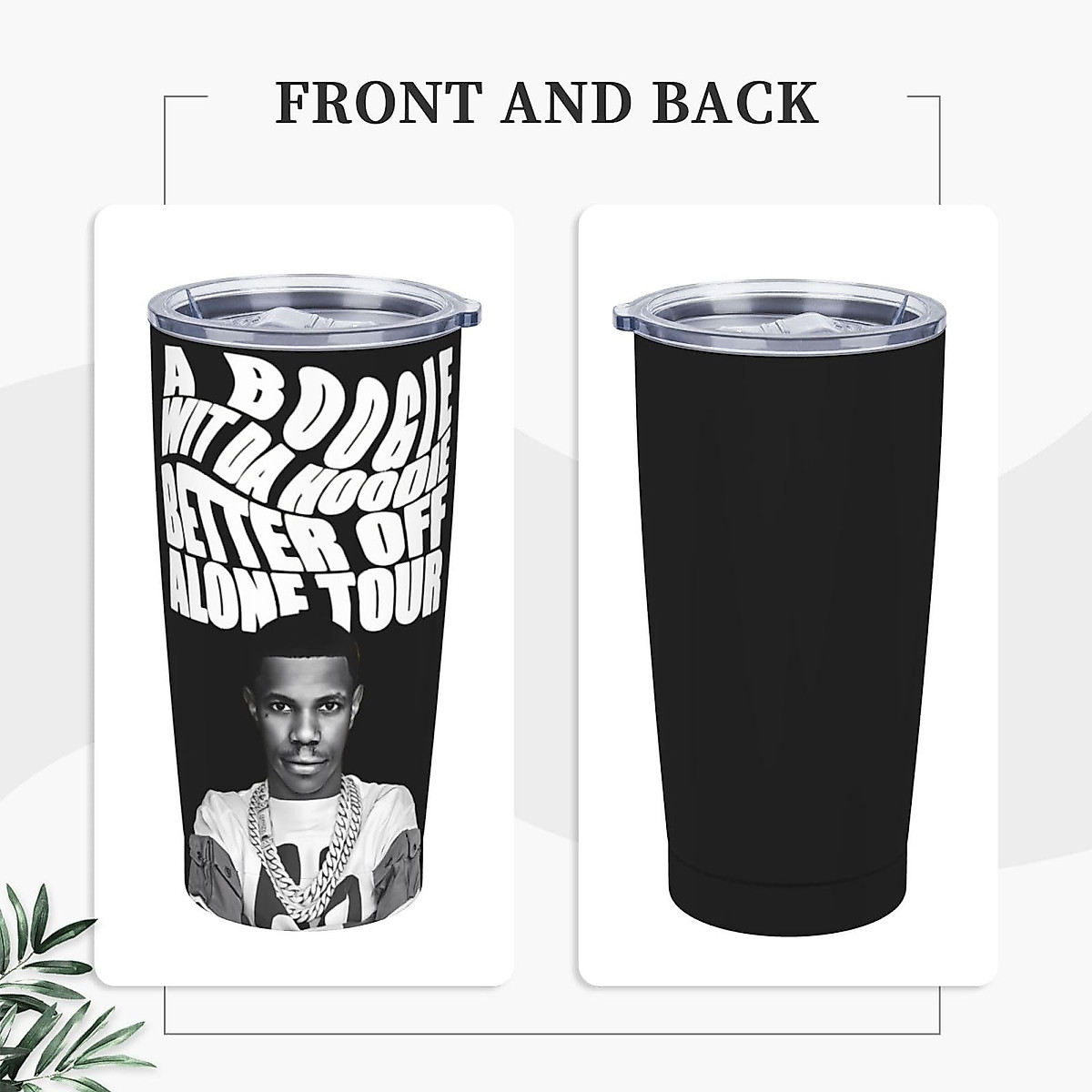 Zyxmconas A Boogie Music Wit da Hoodie Stainless Steel Insulated Tumbler Double Wall Travel Cup With Straw And Lid For Home Office Car 20 oz