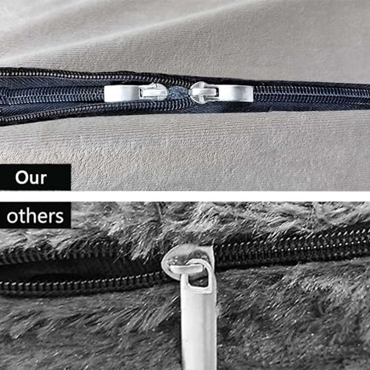 ZGLCQSGY Bean Bag Chair Cover 5ft Fluffy Bean Bag Chairs for Adults PvFur Light Grey BeanBag Cover Living Room Furniture