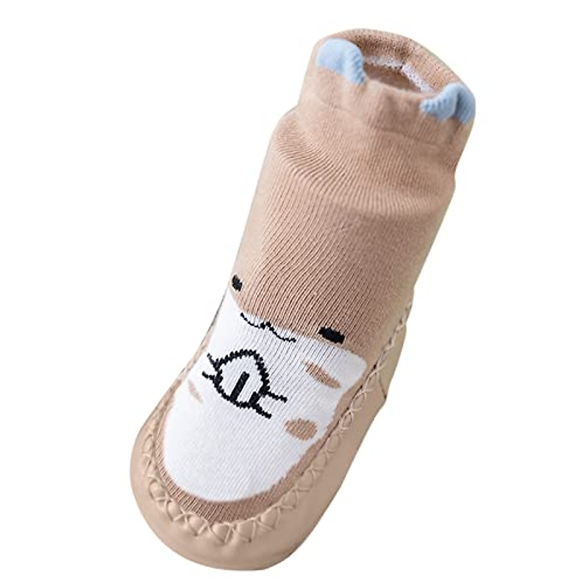Lykmera Infant Toddler Shoes Sole Toddler Shoes Cartoon Print Breathable Non Slip Socks Socks Shoes Toddler Walking Shoes (Coffee, 0 Month)