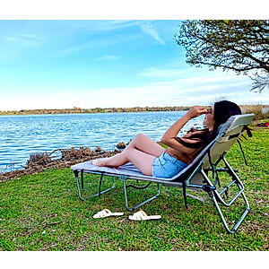 Minndudu Oversized Beige Women Comfy Tanning Chair with Cushion Face Hole + Pink Tanning Chair (Buy Together)