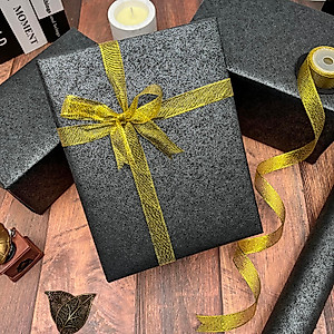 Dtiafu Black Matte Wrapping Paper for Girls Boys Women Men - Solid Color Matte Gift Wrap Paper Large Sheets Great for Christmas Holiday Birthday Wedding - 22 x 32 Inches Per Sheet (6 Sheets)