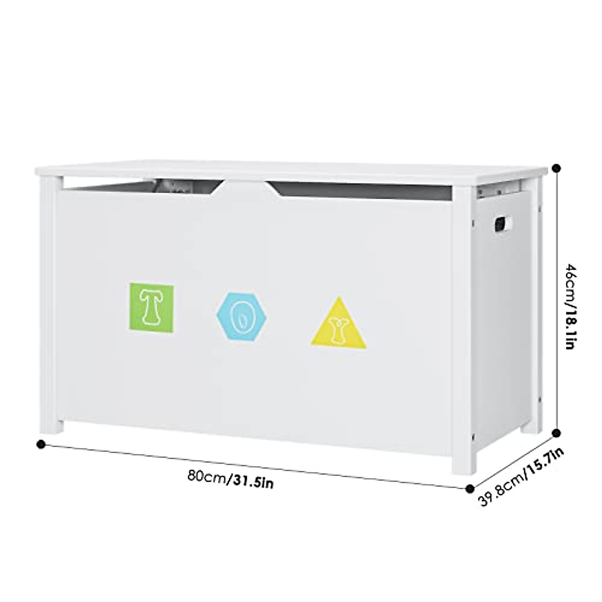 BOTLOG Toy Box Storage, Wooden Storage Chest, White Trunk for Toys, Storage Organizer with 2 Safety Hinges and Hollow Handle, 31.5 x 15.7 x 18.1 inches, for Entryway, Bedroom, Nursery, Playroom