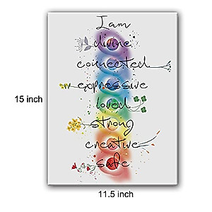 Chakra Meditation Yoga Poster Canvas Wall Art for Home/Bedroom/Meditation Studio/Yoga Studio Decor - Yoga Buddhist Art Canvas Print Wall Art Painting Ready to Hang Spiritual Gifts - Easel & Hanging Hook 12x15 Inch