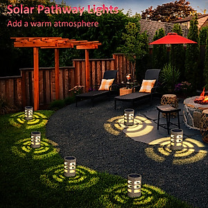 DGSCAK Solar Outdoor Lights Garden, Solar Rock Lights Pathway, Solar Deck Lights, Stone Solar Landscape Lights (Warm Color Light), Suitable for terraces, Steps, Gardens, Garden Roads.(1pcs)
