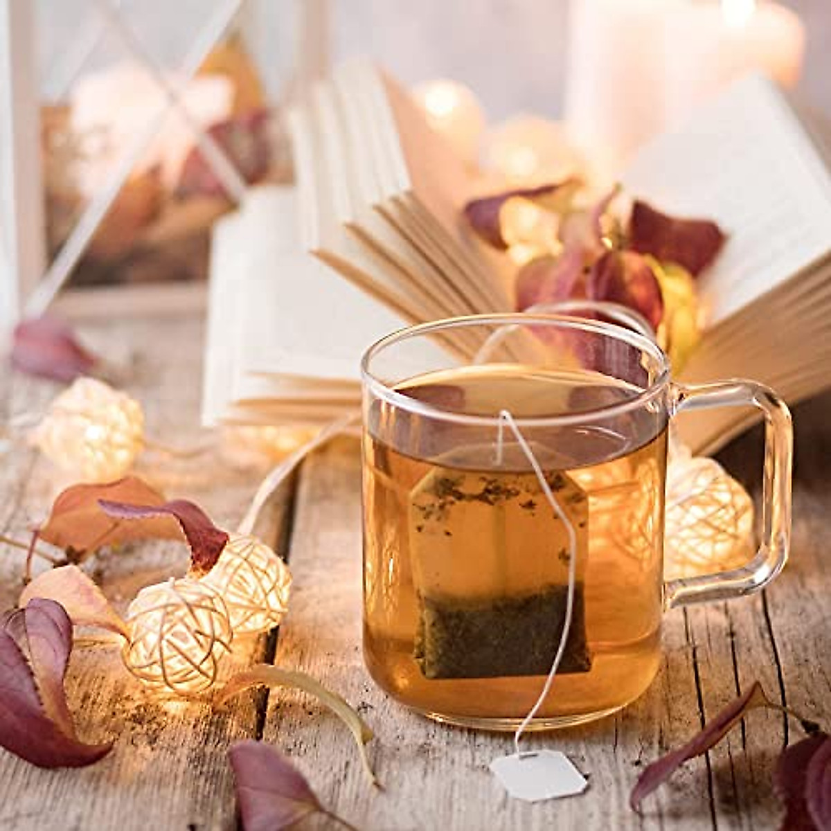 LANSKLBD - 200 Pcs Disposable Tea Bags for Loose Leaf Tea, Tea Filter Bags for Loose Tea, Wood Pulp Material, Empty Tea Bags (2.36 x 3.15 Inch))