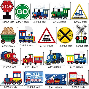 Train Party Decorations Train Birthday Party Supplies Railroad Happy Birthday Party Banners Cake Topper Steam Train Cupcake Toppers Railway Vehicle Ballons for Train Theme Baby Shower Supplies