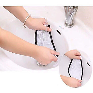 Star&Moon 5 washable and reusable black cotton protective covers, equipped with 30 activated carbon filters (unisex) for the front cover of the breathing valve to prevent pollen, dust and pet dander