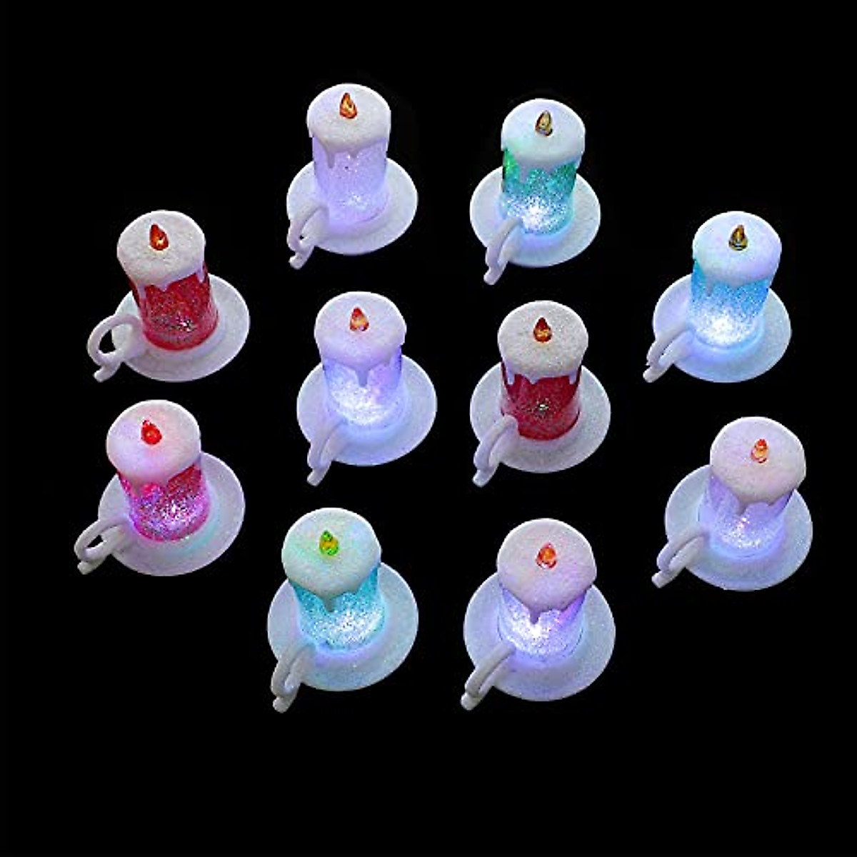 Mobestech 12Pcs LED Christmas Candle Lights Flameless Electric Xmas Candle Tea Light LED Candle Lamp Christmas Decoration Candle for Restaurant Home Bar Garden Party Ornaments Random
