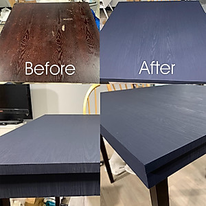 Skyblur Wood Navy Blue Contact Paper for Countertops Peel and Stick Wallpaper Deep Blue 24"x118" Realistic Wood Vinyl Removable Wall Paper Textured Navy Blue Contact Paper for Cabinets Kitchen Walls