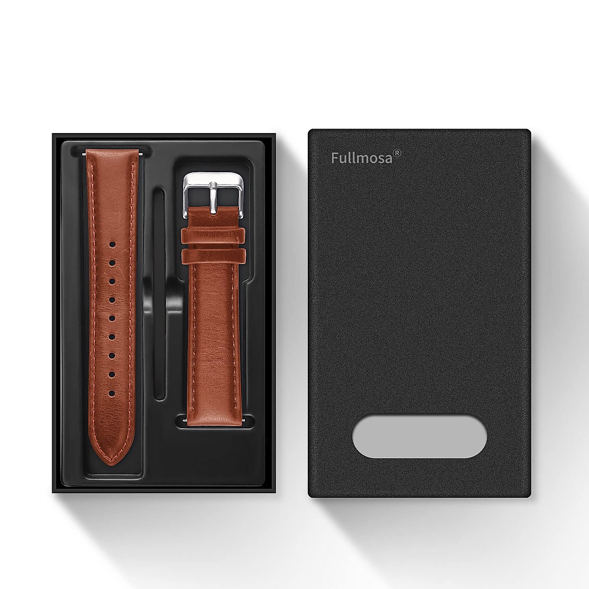 Fullmosa Watch Band, Vintage Leather Replacement Bands Stainless Steel Buckle for Men Women, Strap Width 14mm 16mm 18mm 19mm 20mm 22mm 24mm