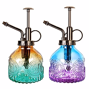 Water Can Spray Bottles Plant Mister Glass Vintage Plant Sprayer Mister Cute Mini Decorative Watering Devices for Outdoor Plant Greenhouse Bonsai Orchid Succulent Watering Micro Seedlings(2PCS)