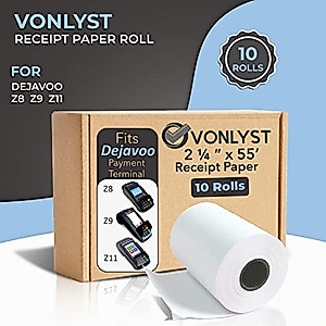 Vonlyst Credit Card Machine Paper Roll for Dejavoo Z8 Z9 Z11 (10 rolls)