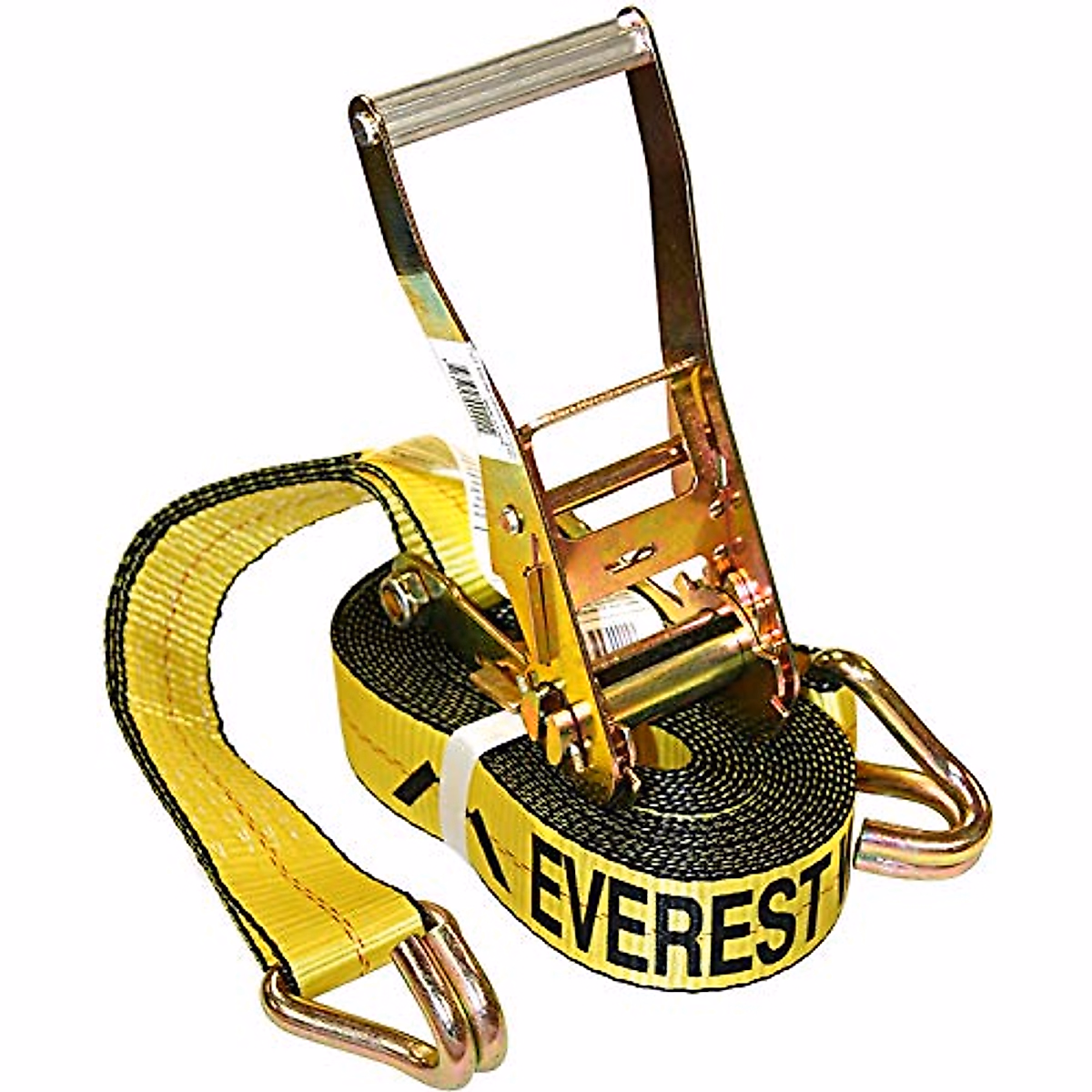 Everest Premium Ratchet Tie Down – 1 PK – 2 IN – 27 FT – 3333 LBS Working Load – 10000 LBS Break Strength – Double J Hook – Cargo Straps Perfect for Moving Appliances, Lawn Equipment and Motorcycles