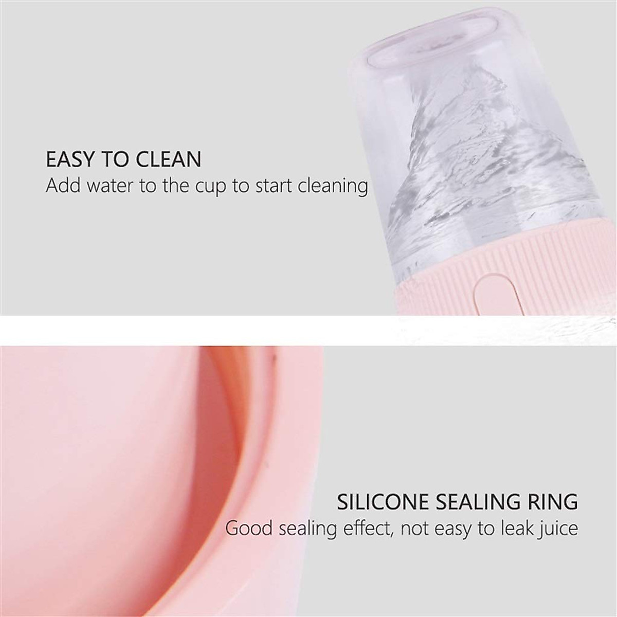 Portable Electric Juicer Blender USB Mini Fruit Mixers Fruit Extractors Multifunction Juice Maker Machine (Pink 4 blades)