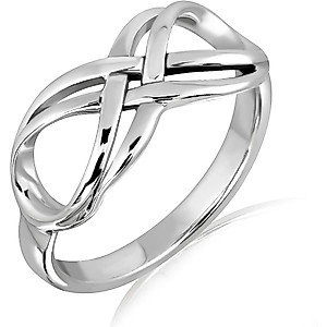 WithLoveSilver 925 Sterling Silver Celtic Double lines Infinity Ring (6)