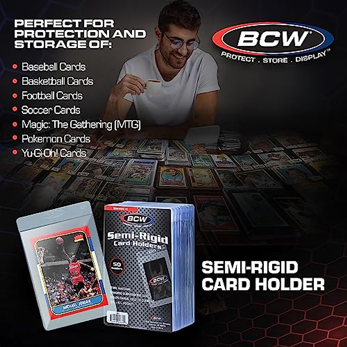 BCW SR1 Grading Submission Sleeves for PSA | Save & Grade Your Cards | Semi Rigid Card Holder 200ct
