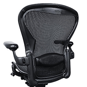 Aeron Herman Miller Office Chair Size B | Fully Adjustable with All Features Included| Quick and Easy Assembly| Renewed| 10 Year Warranty| Hardwood Floor Roller Blade Style Wheels Included