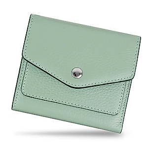 YALUXE Women's Small Wallet RFID Blocking Billfold Genuine Leather Snap Pocket Ladies Mini Coin Purse