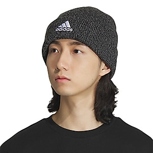 adidas Men's Team Issue Fold Beanie, Discontinued, Black-Onix Grey/White F23, One Size