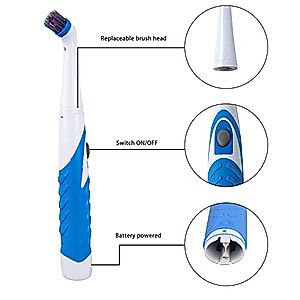 Electric Cleaning Brush with 4 in 1 Multiple Brush Heads ,Indoor Household Cordless Motorized Brush for Bathroom Toilet Kitchen Tile Crevice