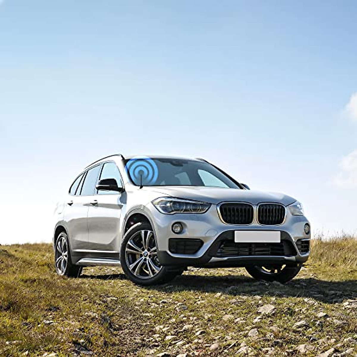 Eightwood Car Stereo AM FM Radio Antenna, Universal Roof Mount Antenna Replacement with Mount Base DIN Plug Connector for Vehicle Car Truck Stereo Receiver Head Unit FM HD Radio