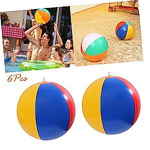 ibasenice 6 Pcs Inflatable Beach Ball Mini Inflatable Pool Large Inflatable Pool Balls for Swimming Pool Inflatable Beach Balls Beach Balls for Party Water Toy with The Ball Toddler