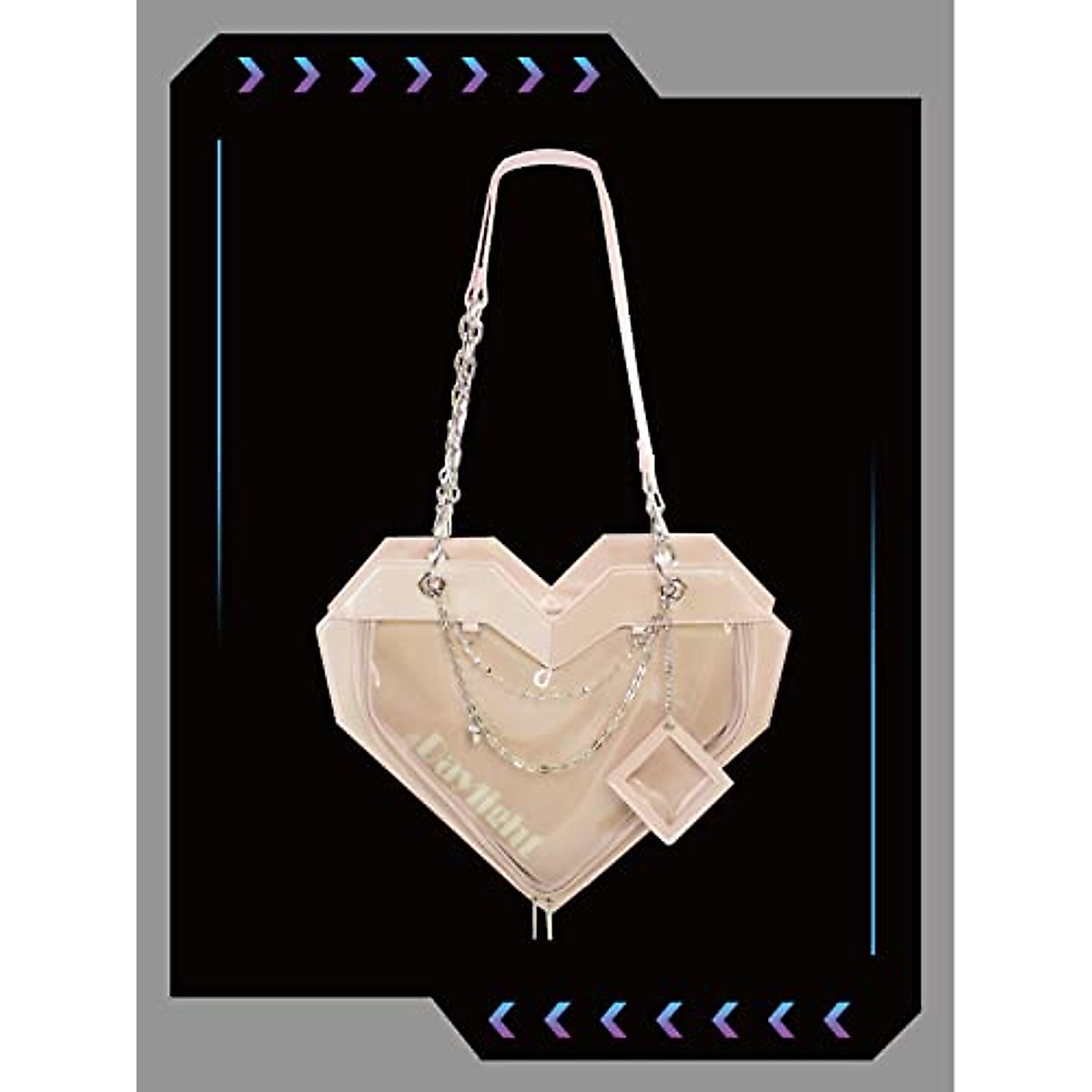 Cute Ita Tote Backpack Clear Window Bag, Kawaii Itabag Crossbody Bag Backpack Design for Women Girls Lolita Cosplay Goth Bag (Gold)