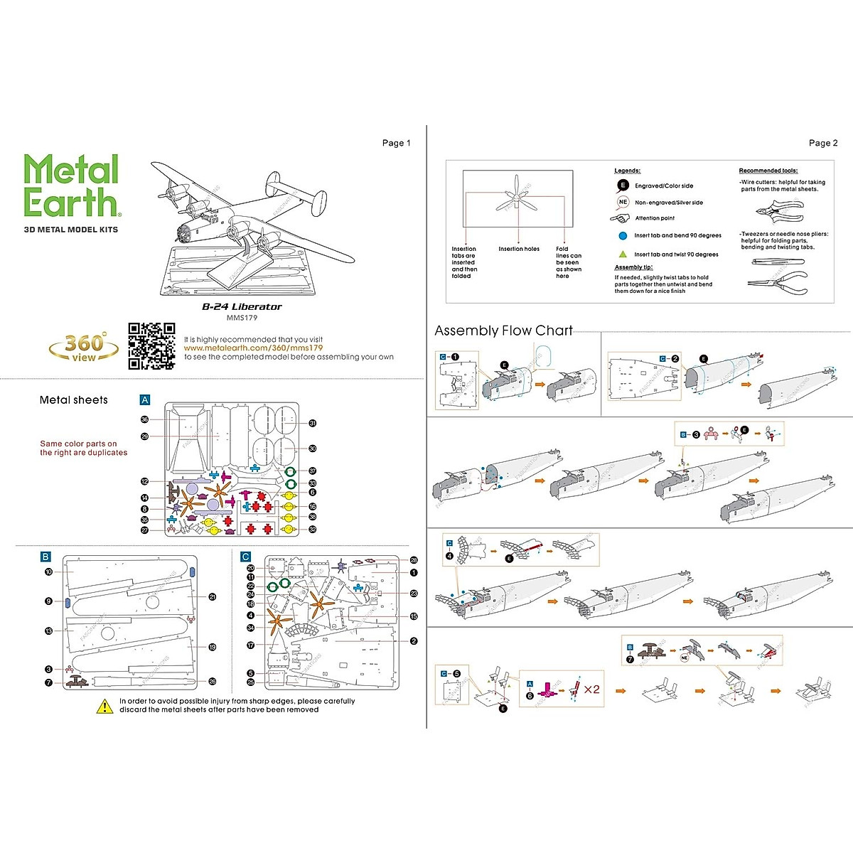 Fascinations Metal Earth B-24 Liberator 3D Metal Model Kit