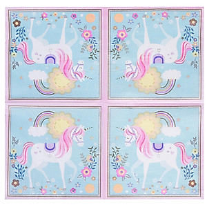 Besalily Decorative Animal Paper Napkins Dinner Size 20-Count/33x33cm/2-Ply Cute Baby Shower Kids Birthday Party Napkins (Rainbow Unicorn)
