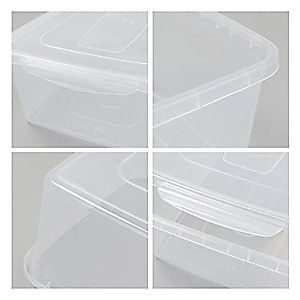 Morcte 4-Pack 14 L Plastic Storage Box, Clear Storage Bin