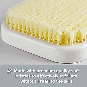 Wall Mounted Back Scrubber for Shower - Large Exfoliating Brush for Shower - Bathing Scrub Brush - Hands-Free Back Brush & Body Scrubber - Shower Accessories - 7.9x11.9in in-Shower Scrubber for Body