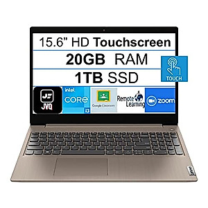 Lenovo Newest Ideapad 3 15 15.6" Touchscreen Laptop Computer, 11th Gen Intel Core i3-1115G4 (Beat i5-8250U), 1TB SSD, 20GB RAM, HDMI, USB-C, WiFi, Bluetooth,Windows 11 S, Almond+JVQ MP