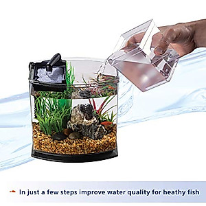 Aqueon LED MiniBow Small Aquarium Fish Tank Kit with SmartClean Technology, Blue, 1 Gallon