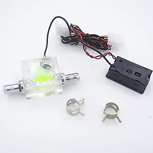 DC5V LED Thermometer 3 Way Flow Meter FlowMeter for Water Cooling Liquid Cooler System & 2 Barbs
