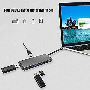 XUNMAIFHB Portable Docking Station,10 in 1 Type-c hub Docking Station HDIM+VGA HD Converter Notebook USB-c Docking Station TF&SD、RJ45 Fast Transmission