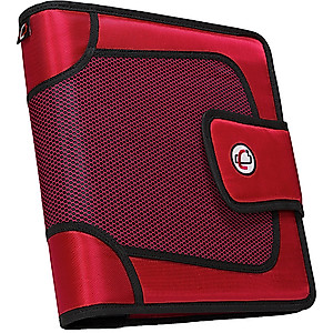 Case-it Open Tab Hook Loop Closure 2-Inch Binder with Tab File, Red