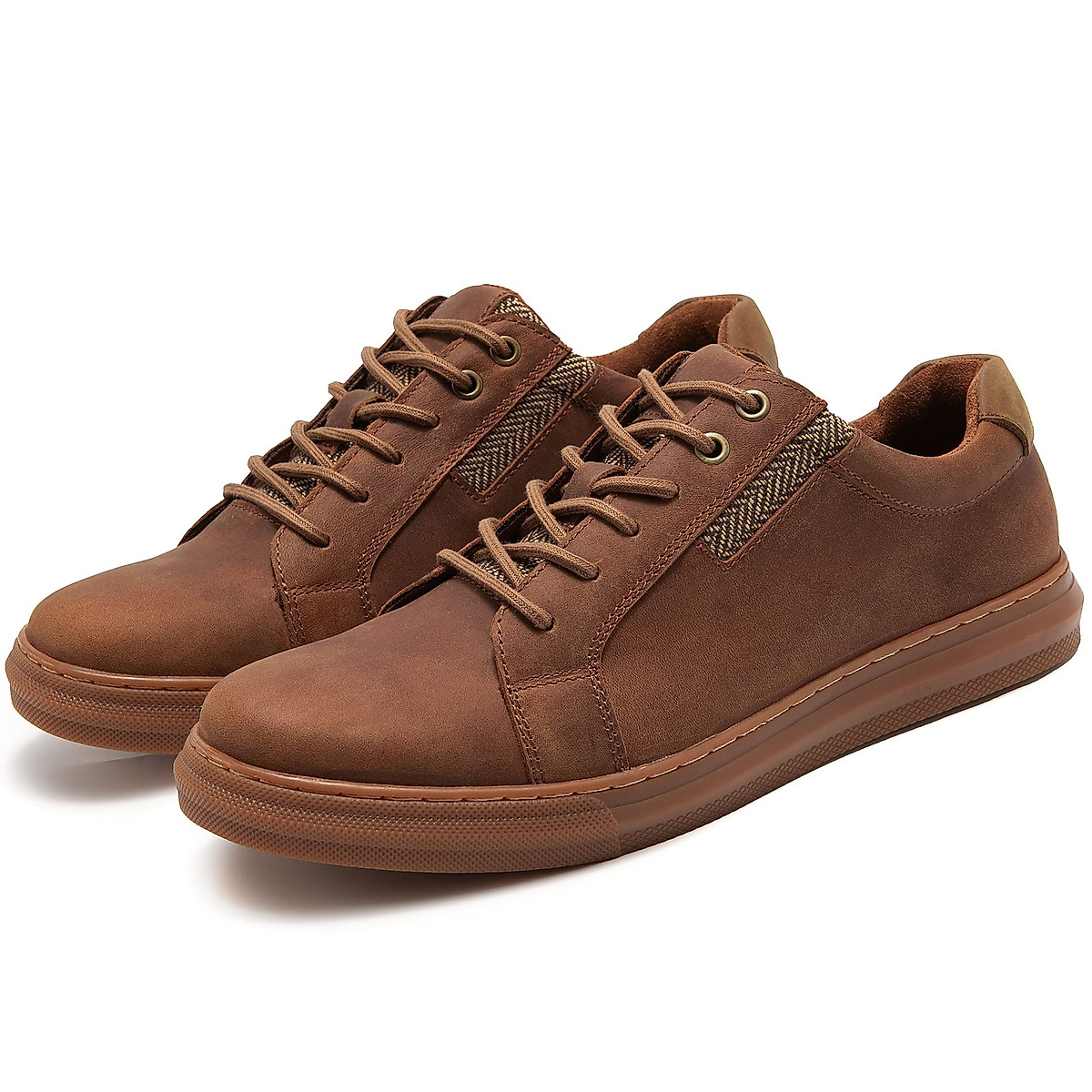 Men's Brown Suede Leather Casual Oxford Sneakers Everyday Fashion Walking Shoes for Men Size 13